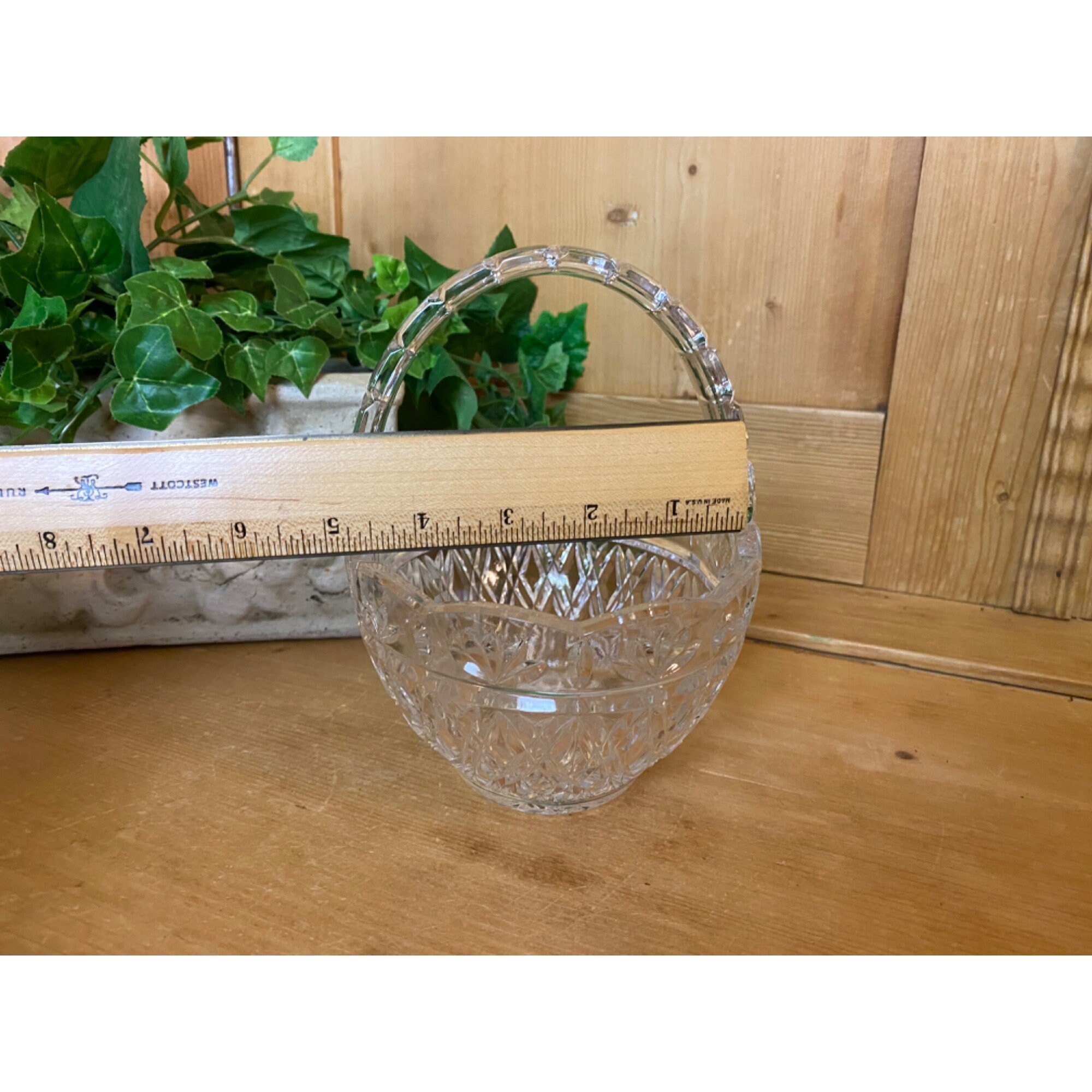 Vintage Clear Glass Basket Cottagecore Molded Glass Basket - Etsy