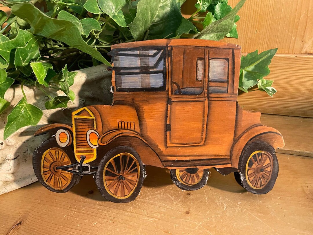 Vintage Handcrafted Model-t Ford Wooden Plaque Handmade Wood Car Wall ...
