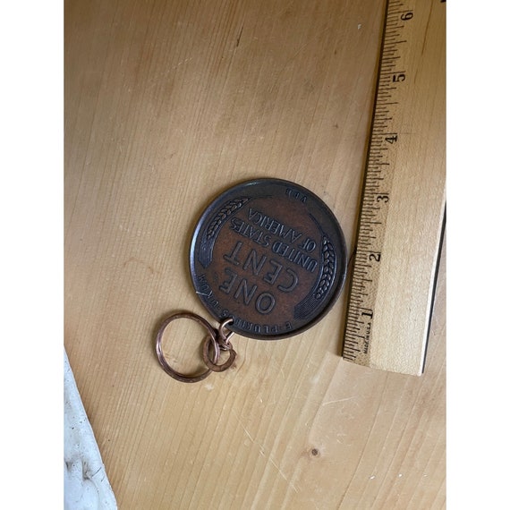 Vintage Large Lincoln Penny Key Ring | Patina Copper … - Gem