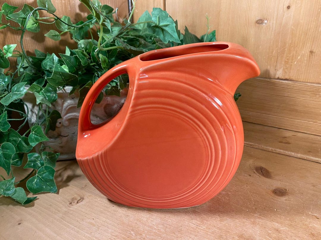 Vintage Large Ceramic Fiesta Pitcher Persimmon Midcentury Modern ...
