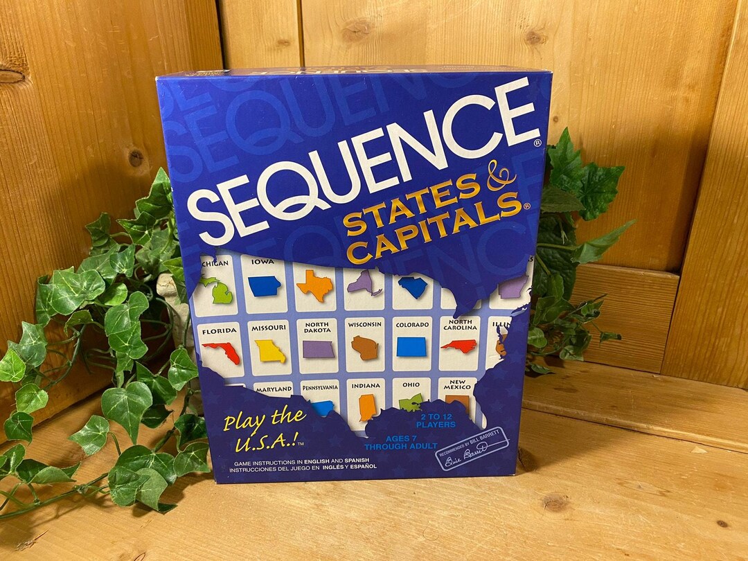 Vintage Sequence Board Game States and Capitols USA Geography Sequence ...