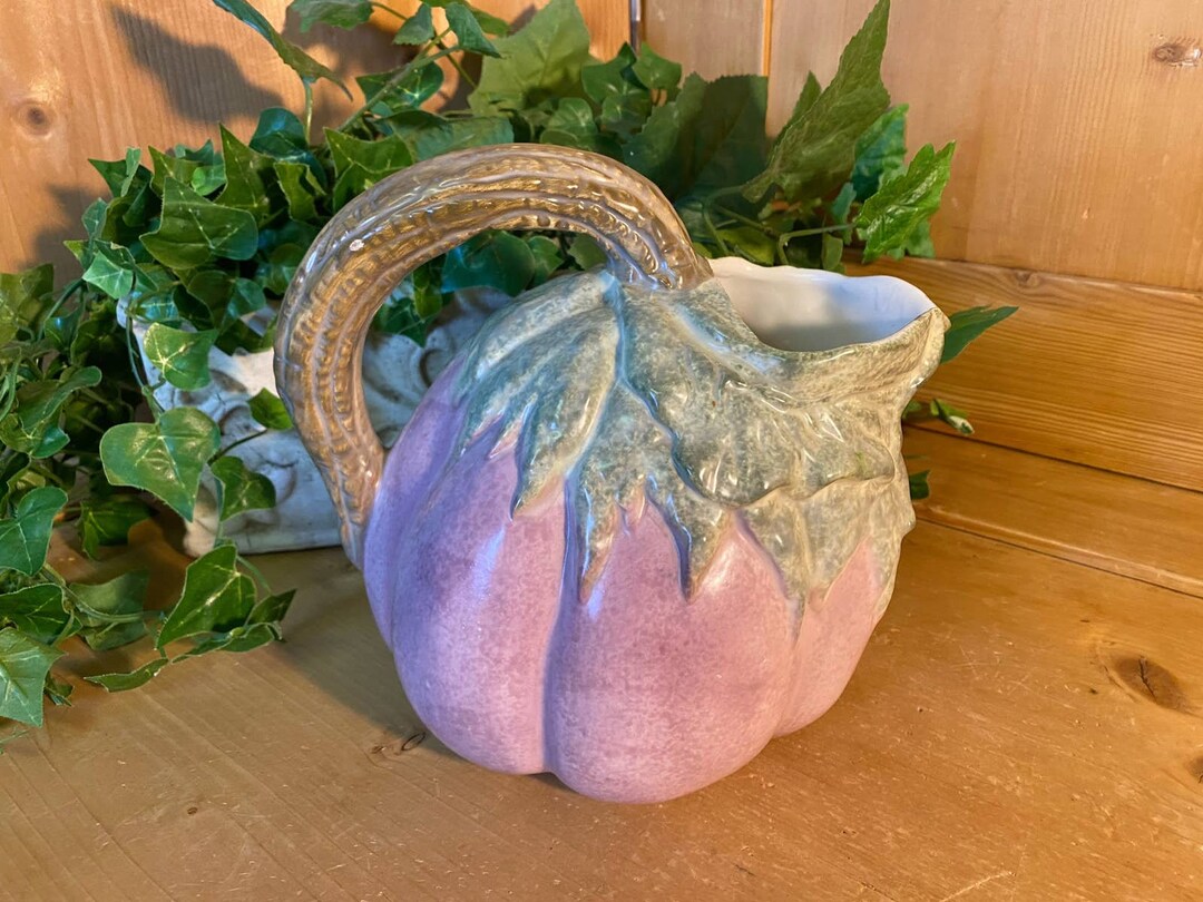 Vintage Eggplant Ceramic Pitcher Eggplant Vegetable Ceramic - Etsy