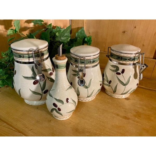 Stoneware Canisters - Etsy