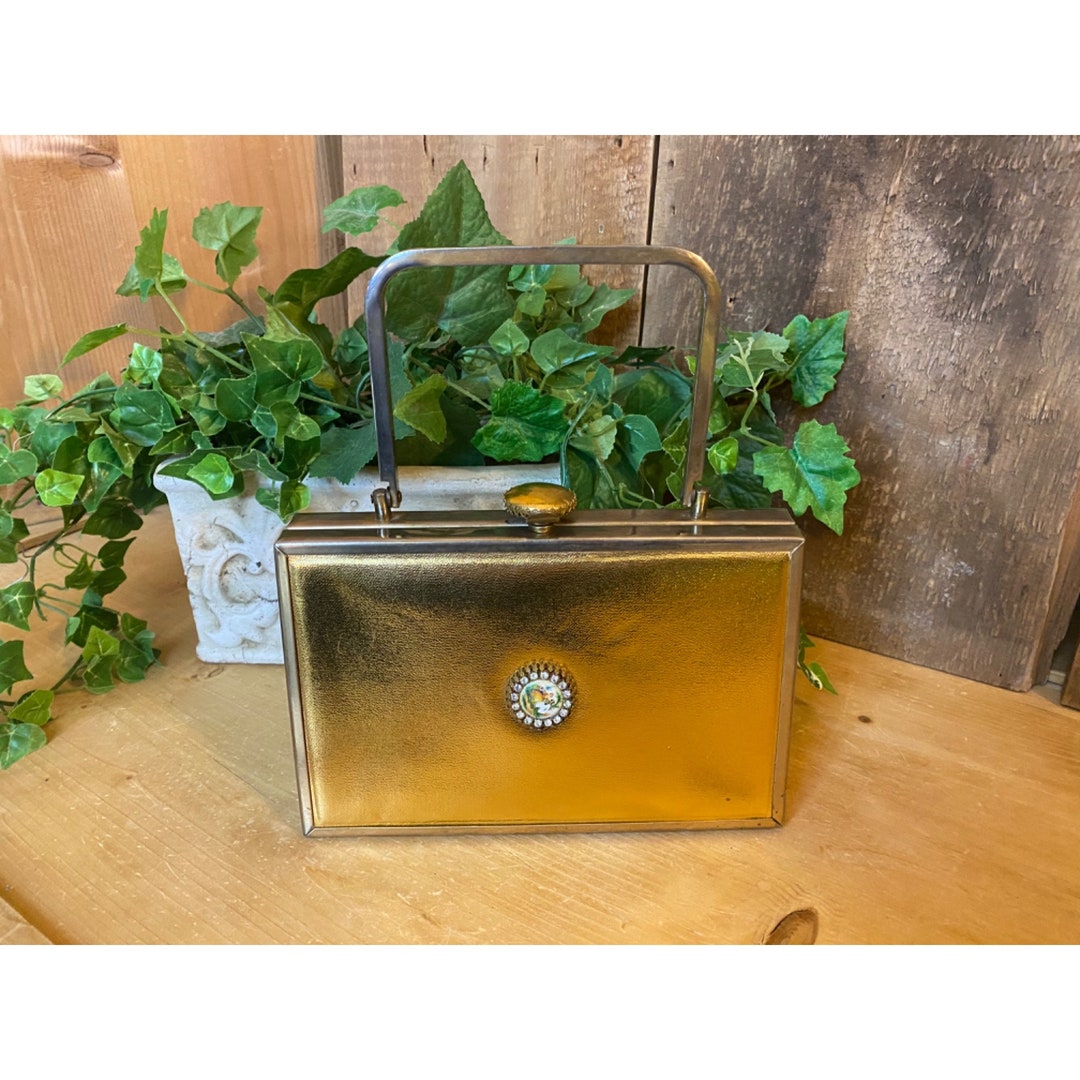 Vintage Gold Metal/fabric Purse With Medallion | Victorian | Gold ...