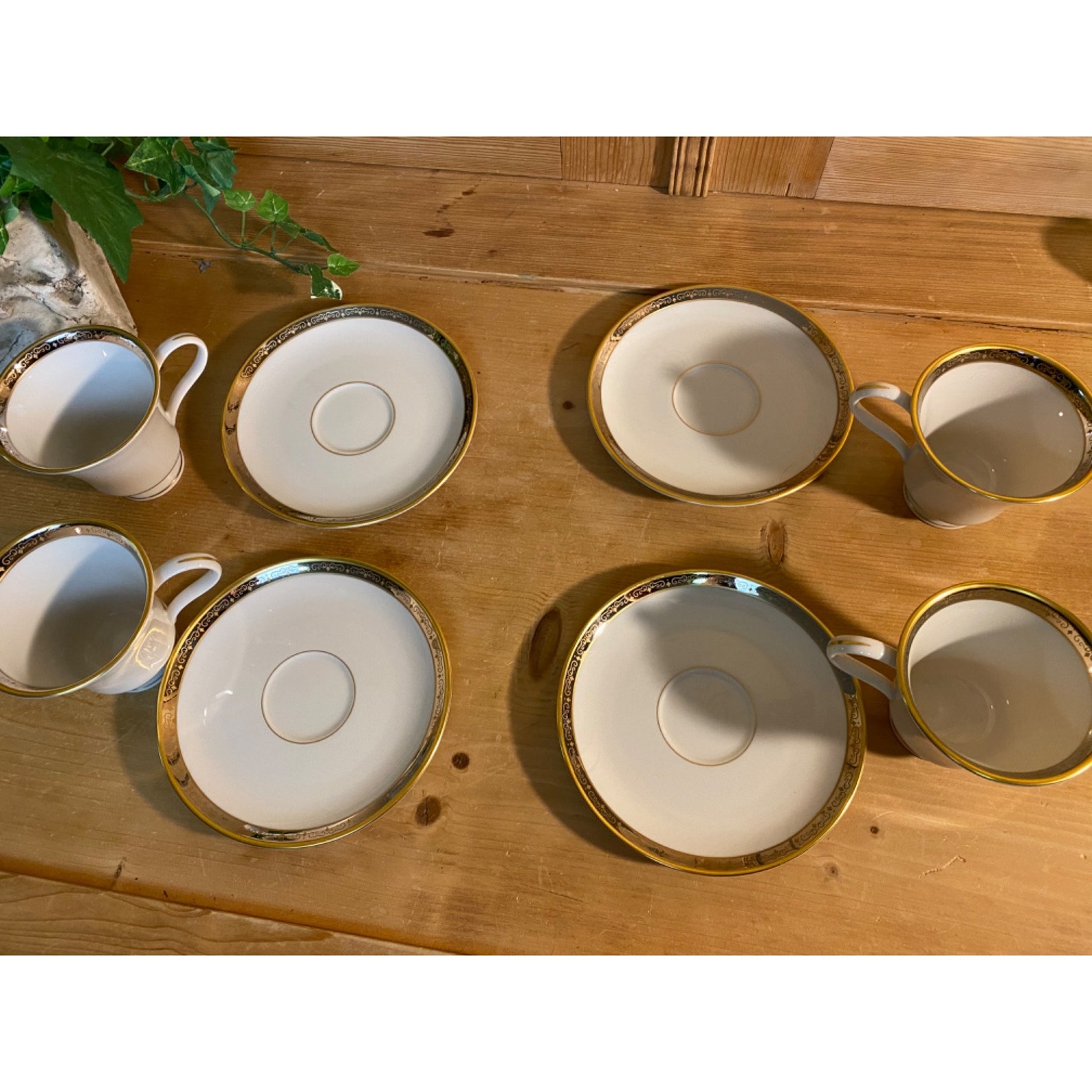 Vintage Pickard Illusion China Tea Cups Set of Four White - Etsy