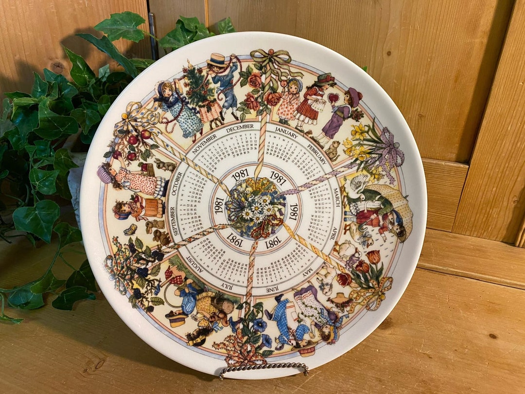 Vintage Porcelain Calendar Plate | 1981 | Deborah Bell Jarret | Fine ...