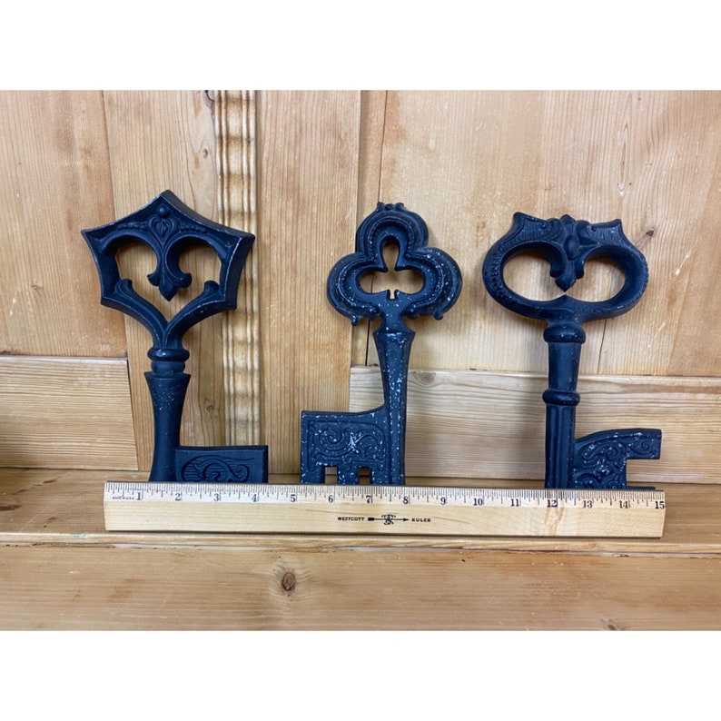 Vintage Cast Aluminum Black Key Wall Decor by Sexton Set of - Etsy