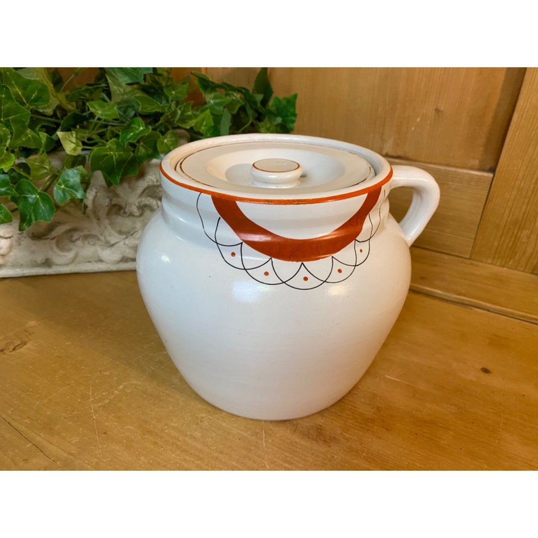 Vintage Hall China One-handled Bean Pot With Lid | Eggshell Buffet ...
