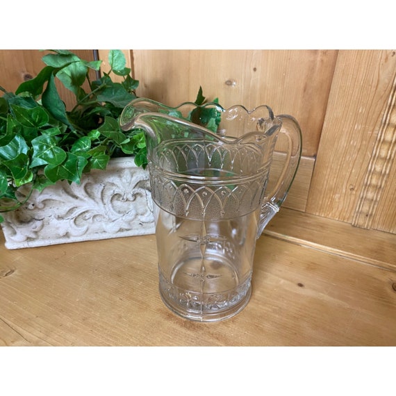 Vintage Clear Vintage Glass Water Pitcher Medieval Style - Etsy