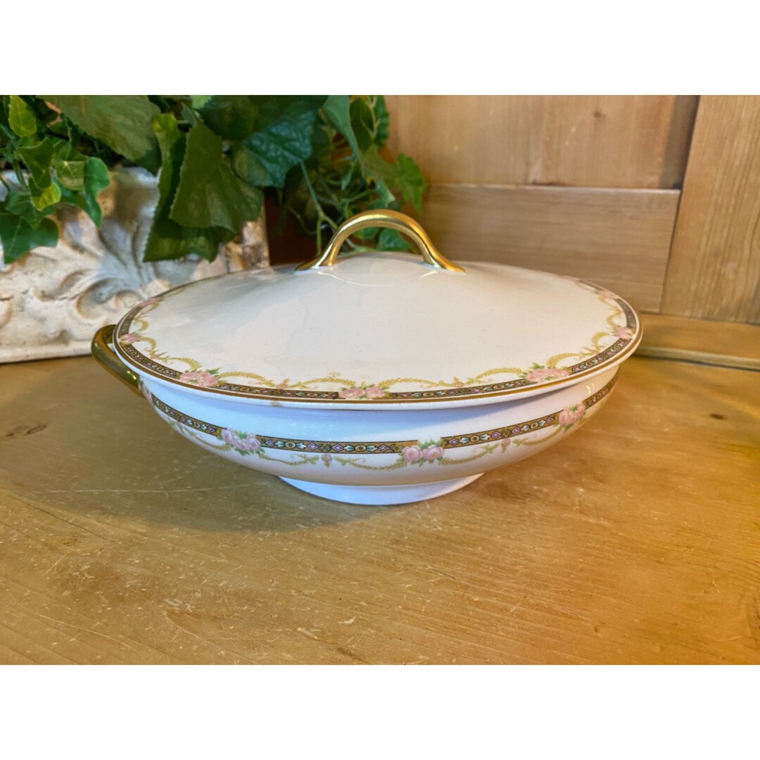 Vintage Warwick Wheeling China Serving Dish With Lid | White Serving ...
