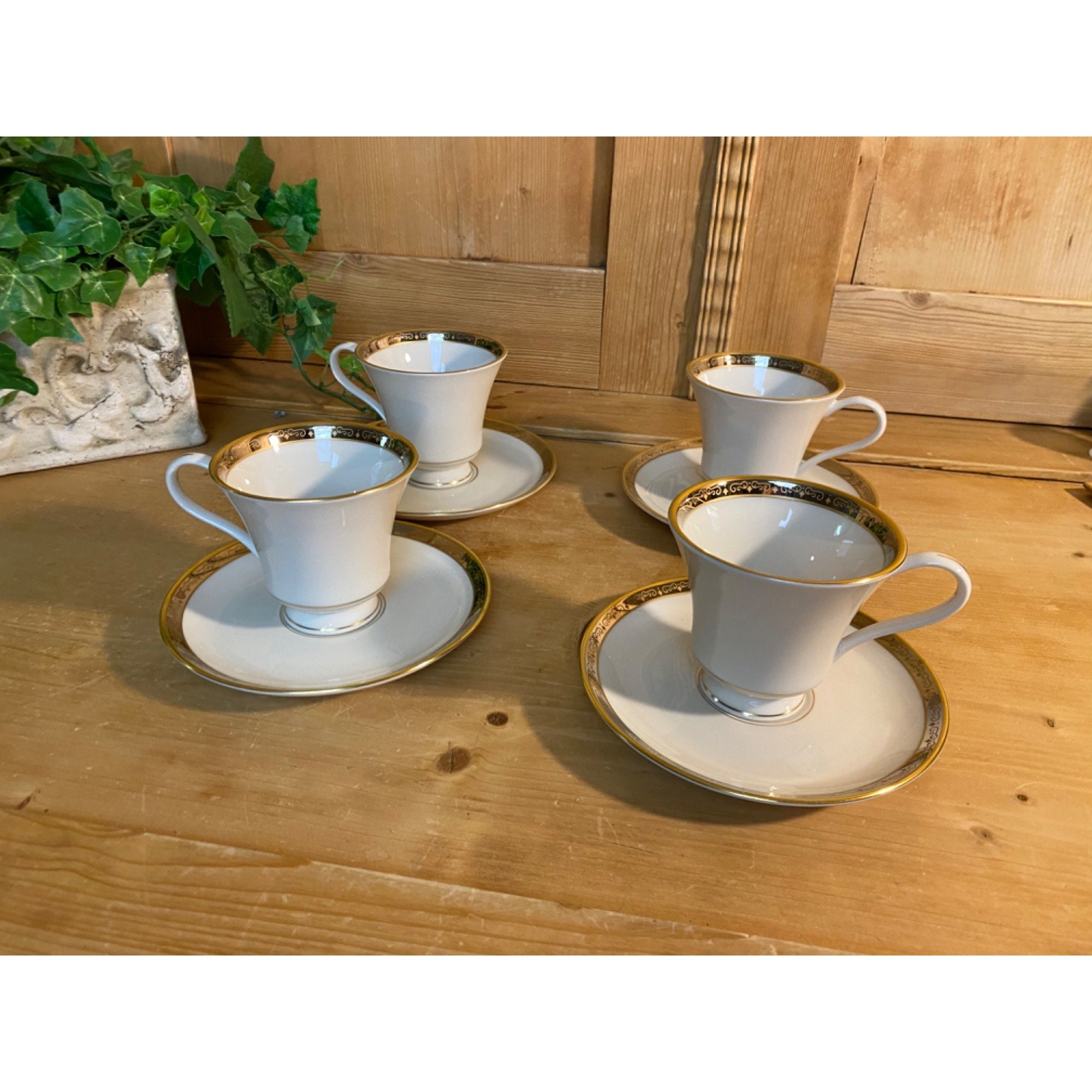Vintage Pickard Illusion China Tea Cups Set of Four White - Etsy