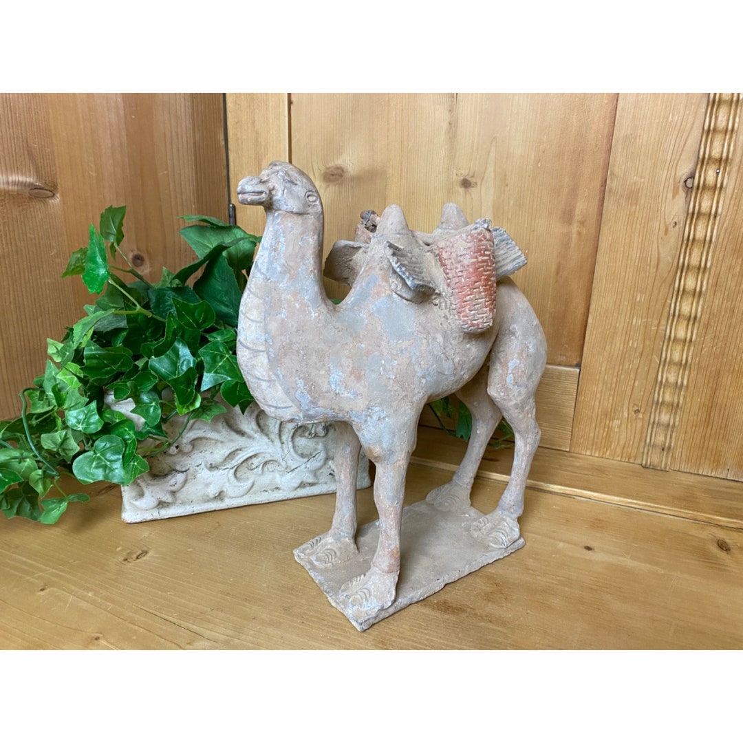 Vintage Pottery Camel Sculpture | Stoneware Animal Figurine | Desert ...
