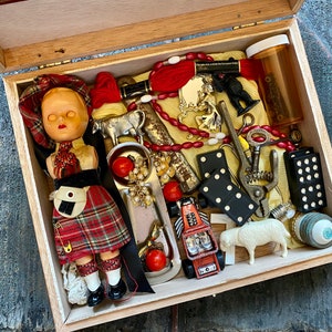 Vintage Junk Drawer Mystery Box Assemblage Supplies Found Objects ...