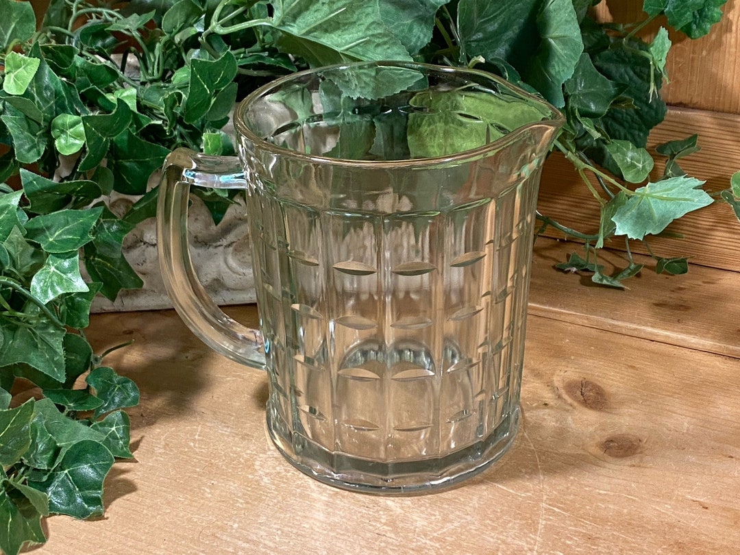 Vintage Clear Glass Hazel Atlas Water Pitcher Colonial Block Glass ...