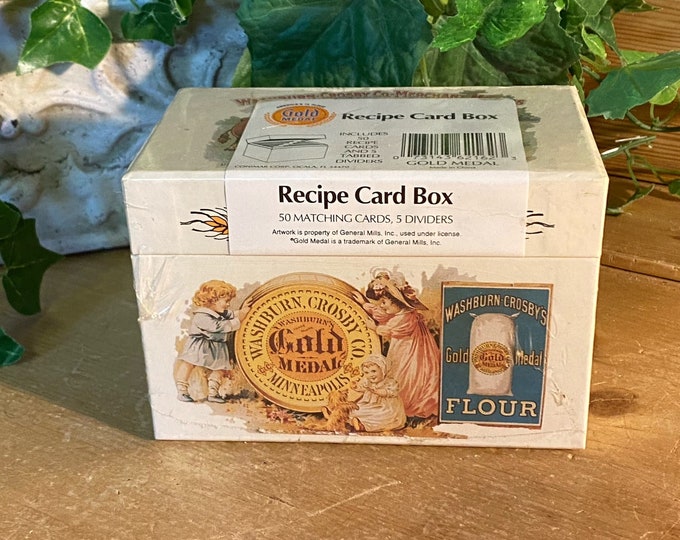 Vintage Washburn-crosby Gold Medal Flour Recipe Card Box NEW With 50 ...