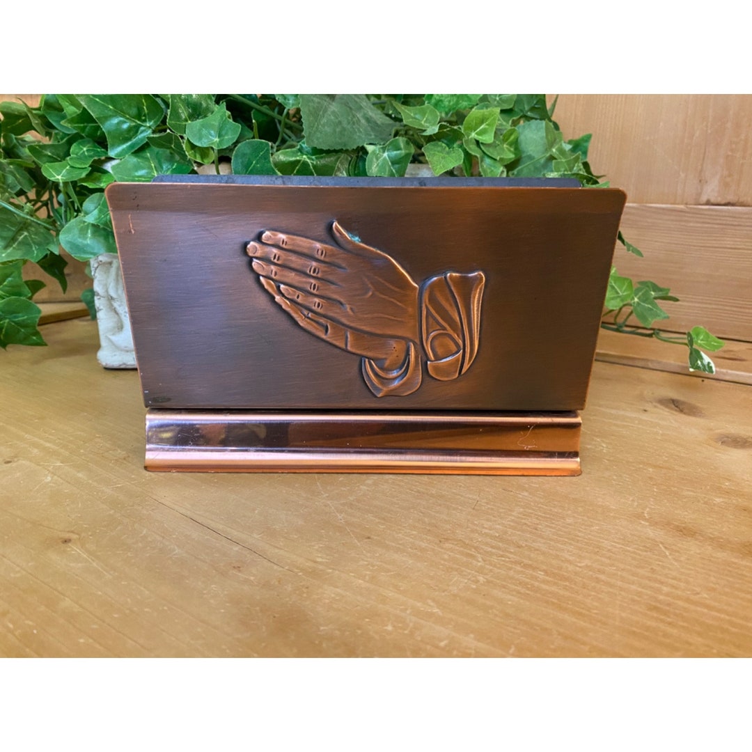 Vintage Brass Metal Praying Hands Letter Holder | Christian | Jesus ...