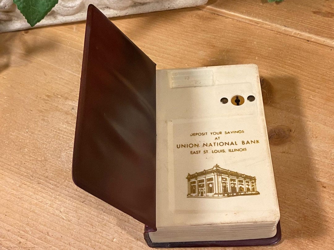 Vintage Union National Bank | "your Future" Book Shaped Coin Bank (no ...