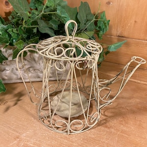 Vintage Whimsical Wire Teapot Candle Holder Shabby Chic Table Decor ...