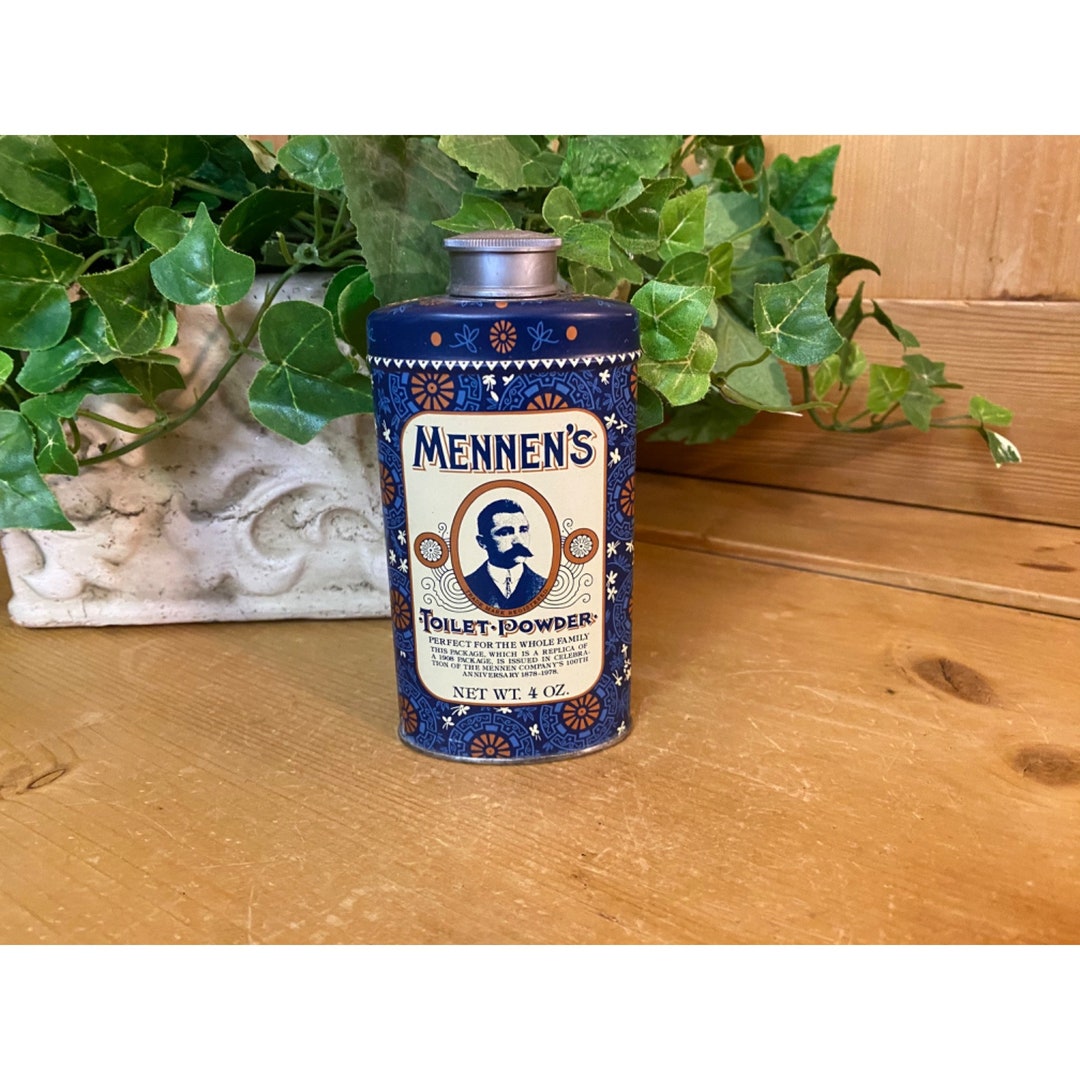 Vintage Mennen's Toilet Powder in Blue Metal Tin | Centennial Keepsake ...