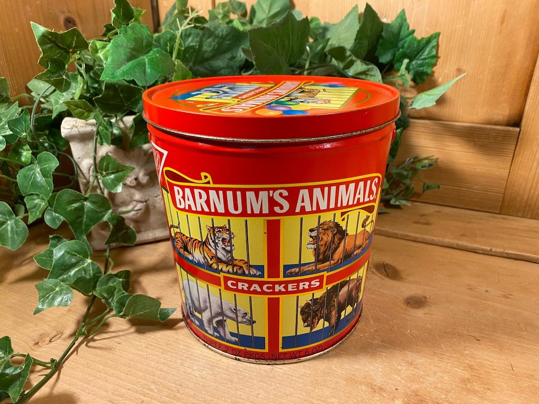 Vintage Animal Crackers Tin Canister | Barnum's Animals Crackers ...