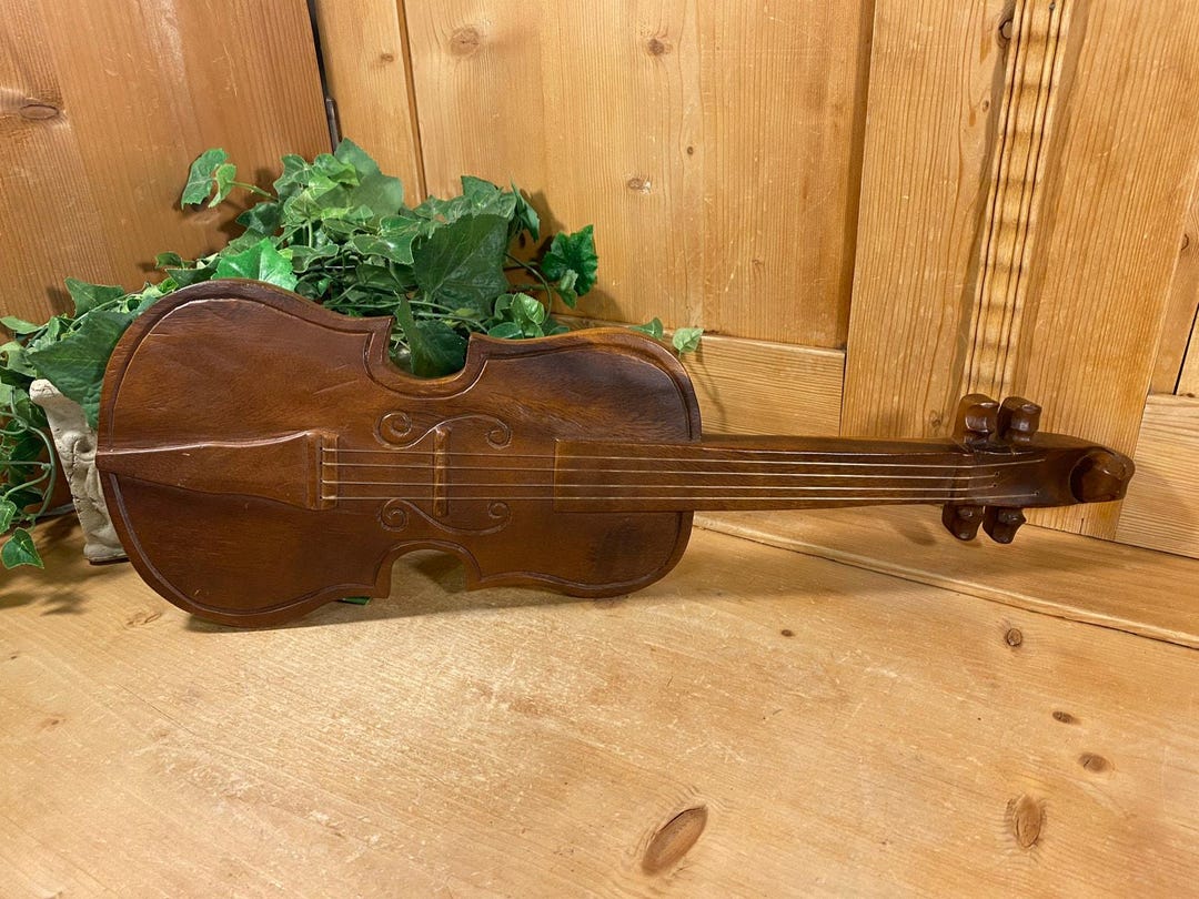 Vintage Wooden Violin Wall Hanging | Midcentury Modern Wall Decor ...