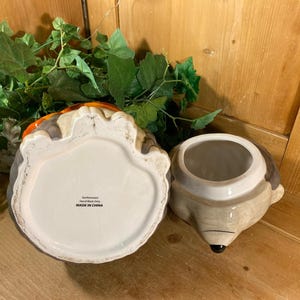 Vintage Earthenware Raccoon Cookie Jar Forestcore Kitchen Counter Decor ...