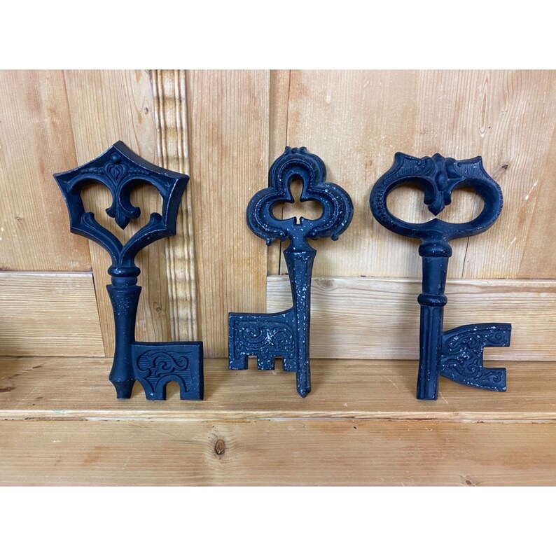 Vintage Cast Aluminum Black Key Wall Decor by Sexton Set of - Etsy