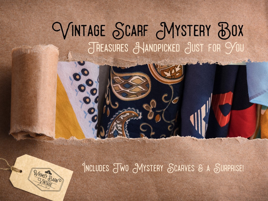 Vintage Scarf Mystery Box | Mystery Box | Vintage Scarf | Antique Scarf ...