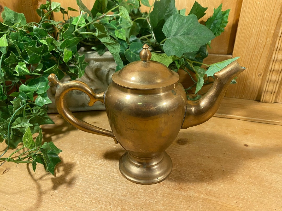 Vintage Solid Brass Teapot With Lid Brass Tea Kettle With Patina ...