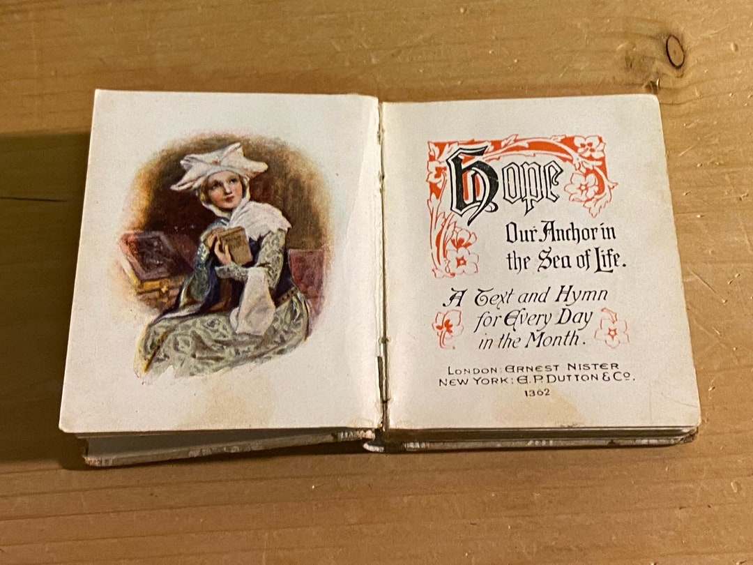 Vintage Illustrated Mini Book 1900s Hope Our Anchor in the Sea of Life ...