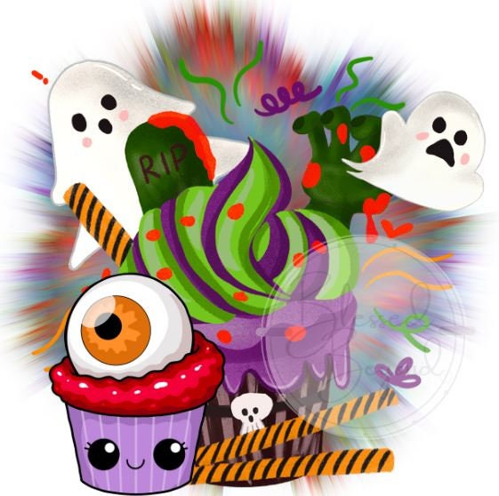 Spooky Cupcake PNG, DIGITAL Download, Png, Sublimation, Waterslides ...