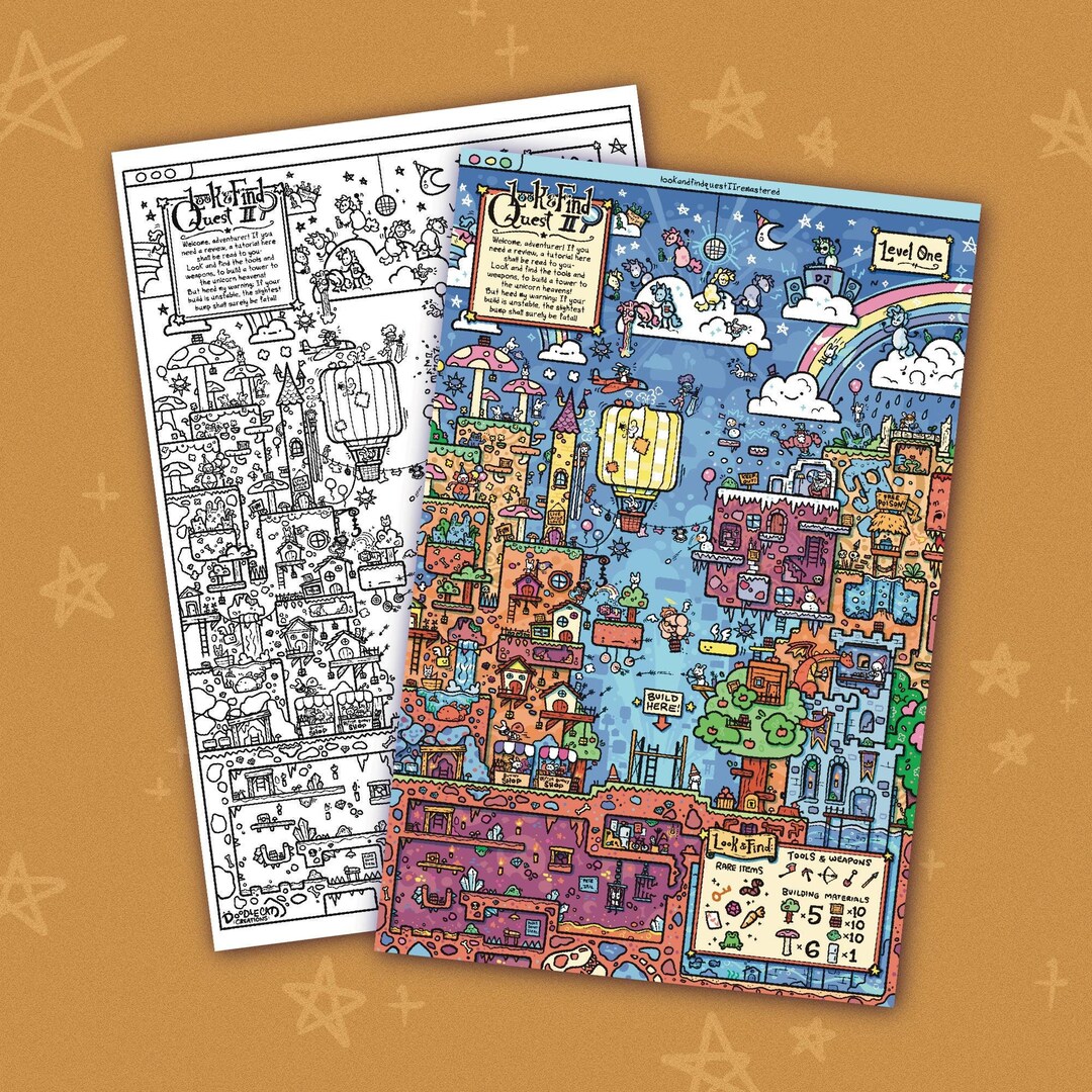 I-spy Print Bundle: Look & Find Quest II, Jumbo Coloring Sheet - Etsy