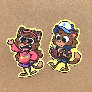 Gravity Paws Print & Sticker Bundle // Bill Cipher Gravity Falls Mabel ...
