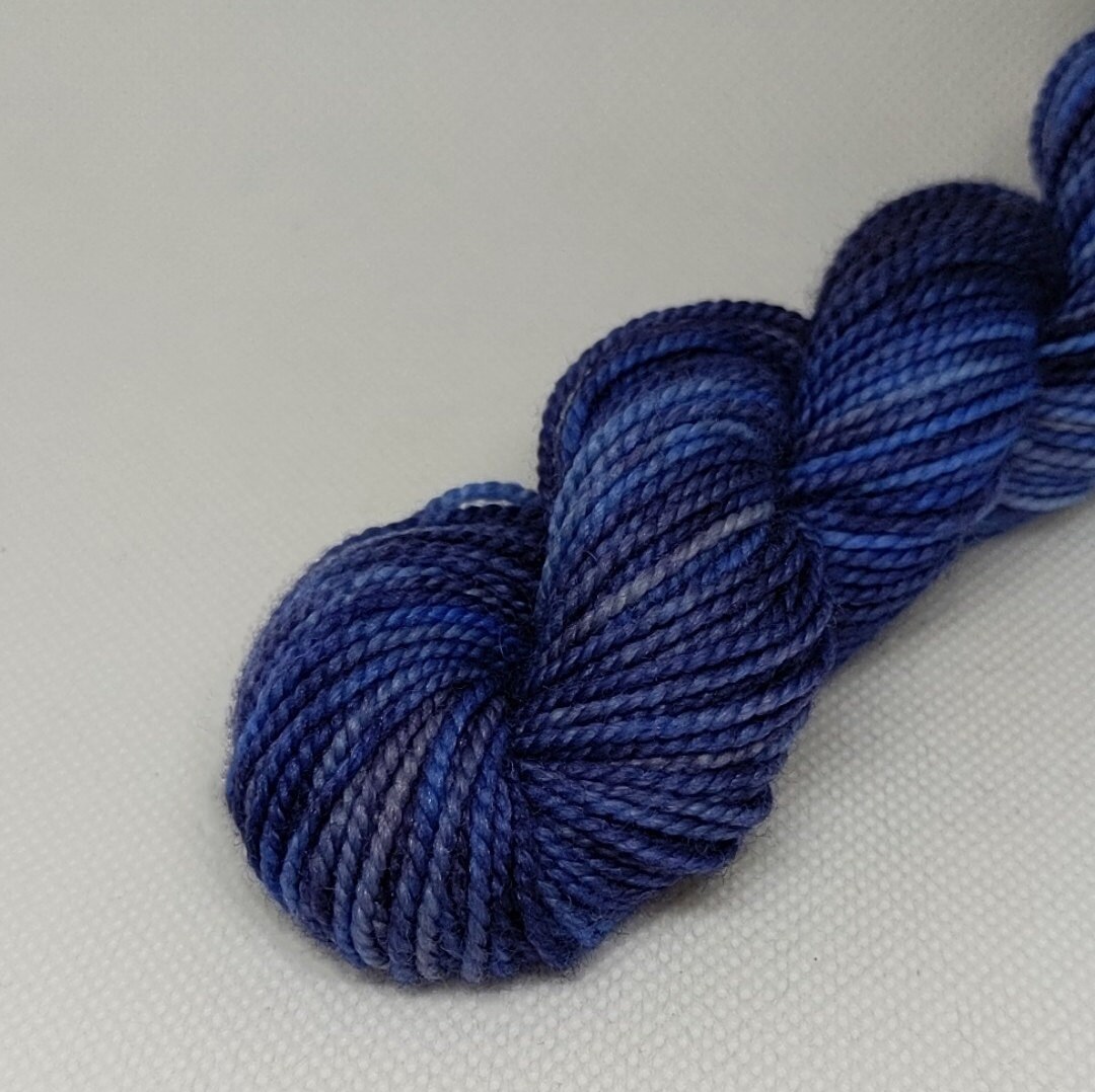 True to Blue Sock Yarn Mini Skein Hand-dyed Yarn Knitting and Crochet ...