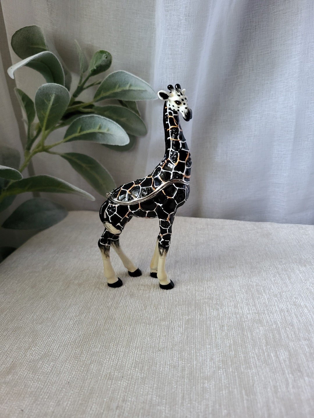 Bejeweled Miniature Black Giraffe Trinket Jewelry Box by Jere - Etsy
