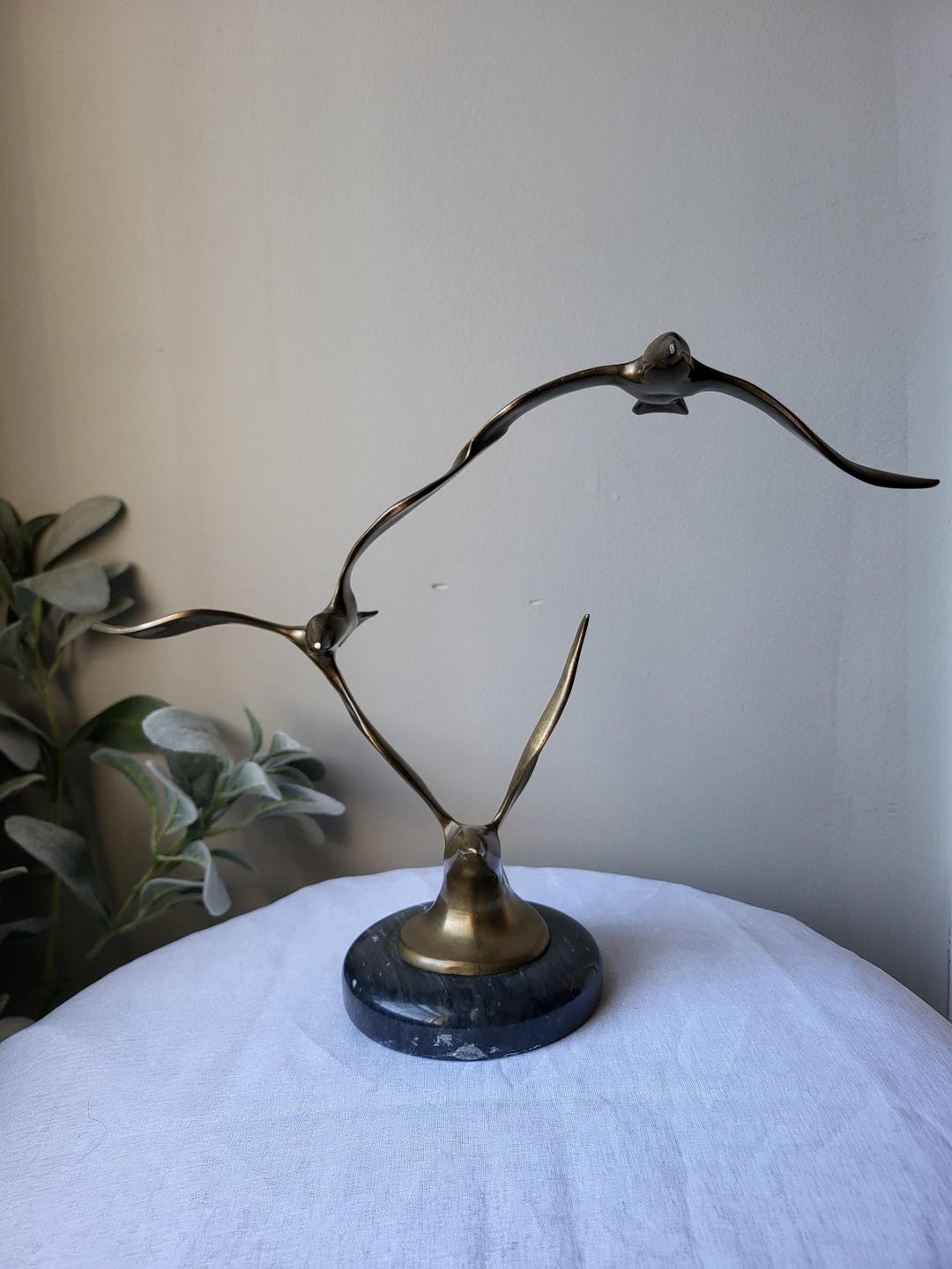Curtis Jere Brass Seagulls in Flight With Marble Base Sculpture - Etsy