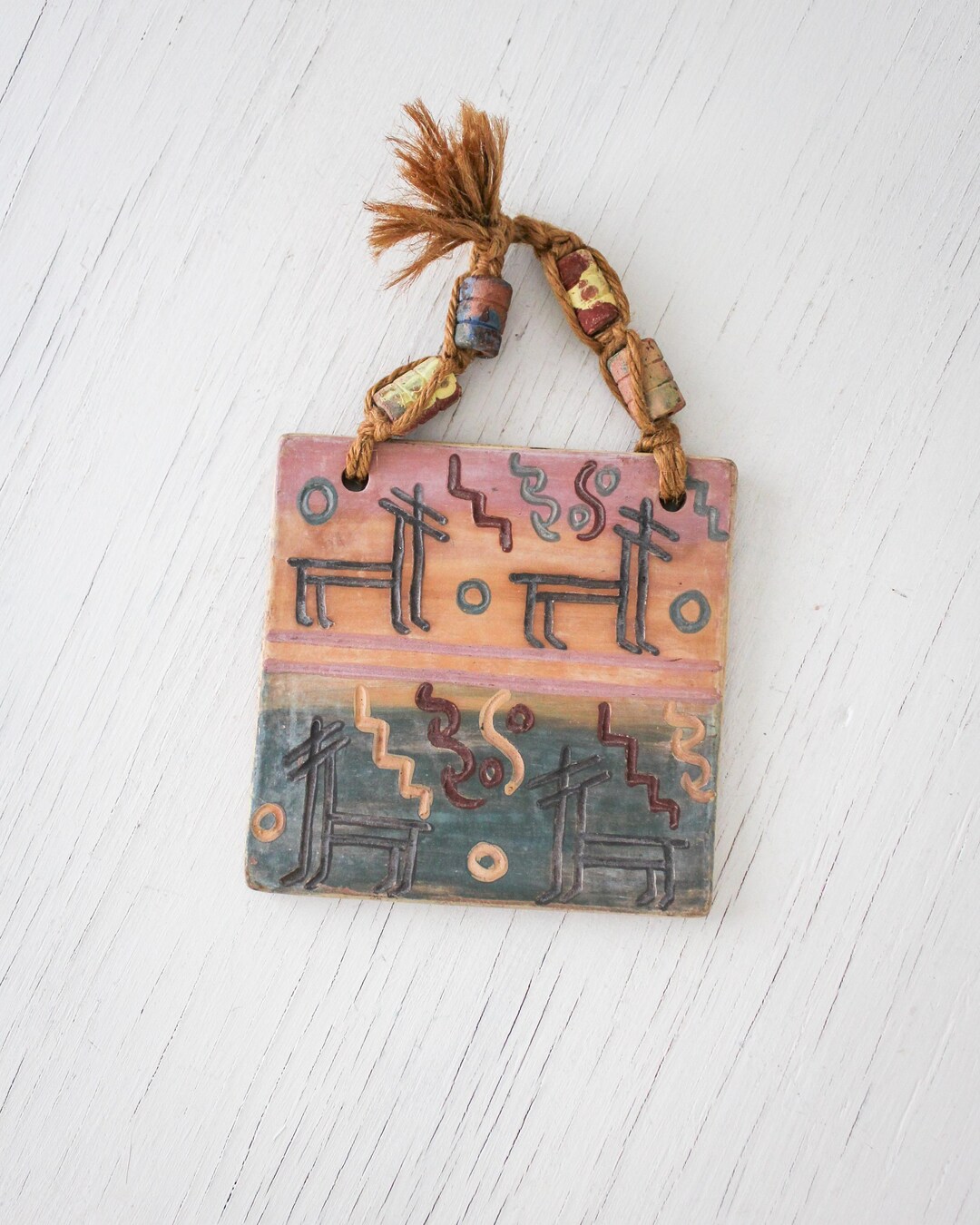Vintage Red Clay Tile Wall Hanging | Ceramicas Seminario Peru - Etsy