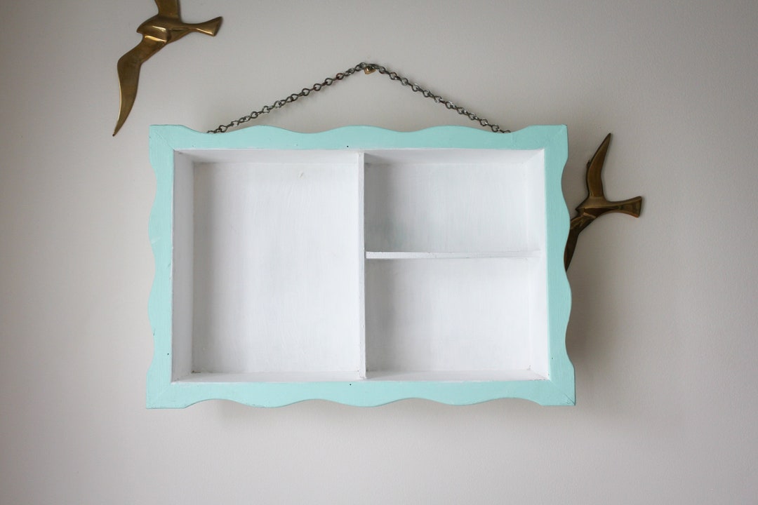 Vintage Painted Wooden Shadow Box Wall Shelf - Etsy