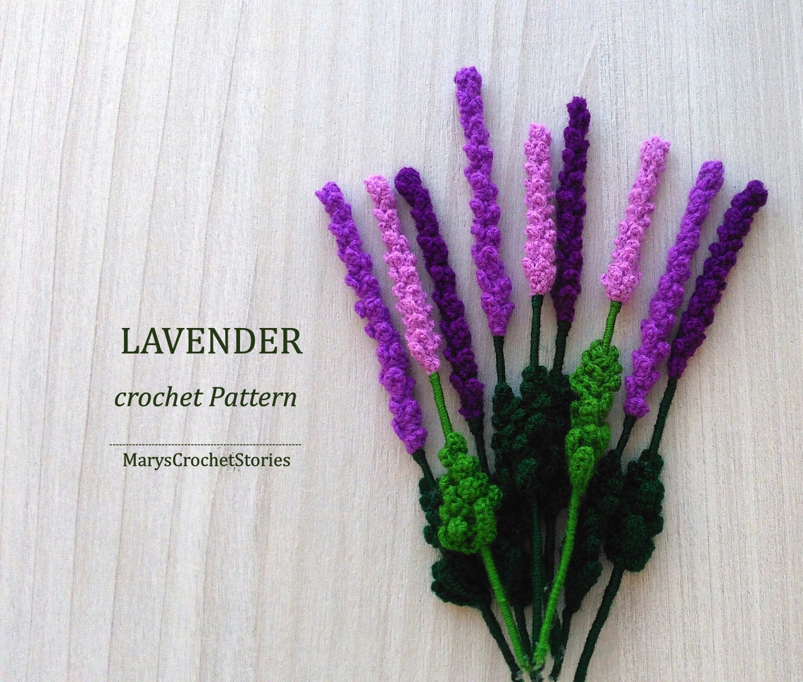Lavender Crochet Pattern Bouquet of Lavenders Accessories - Etsy