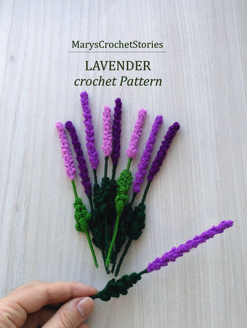 Lavender Crochet Pattern Bouquet of Lavenders Accessories - Etsy