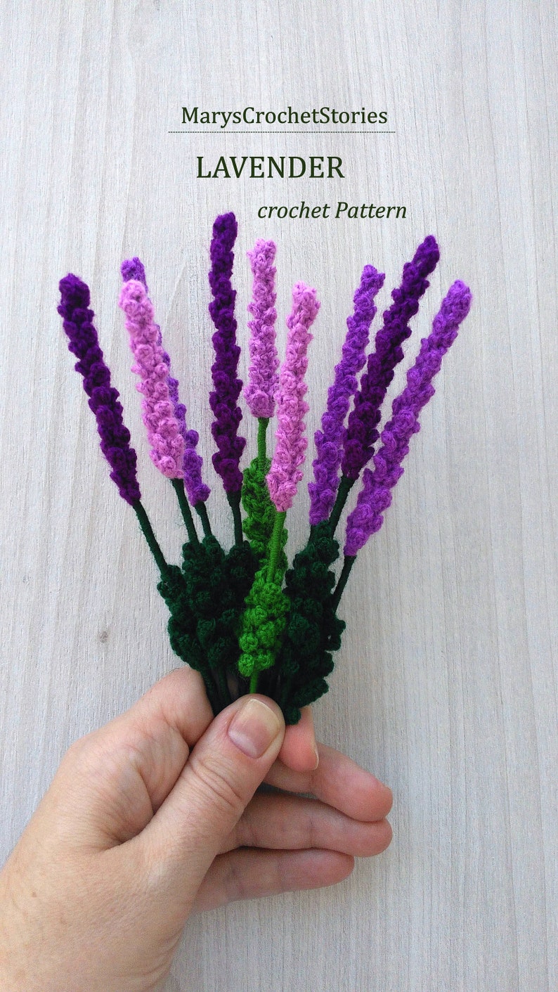 Lavender Crochet Pattern Bouquet of Lavenders Accessories - Etsy