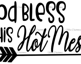 Bless Mess Car Sticker - Etsy