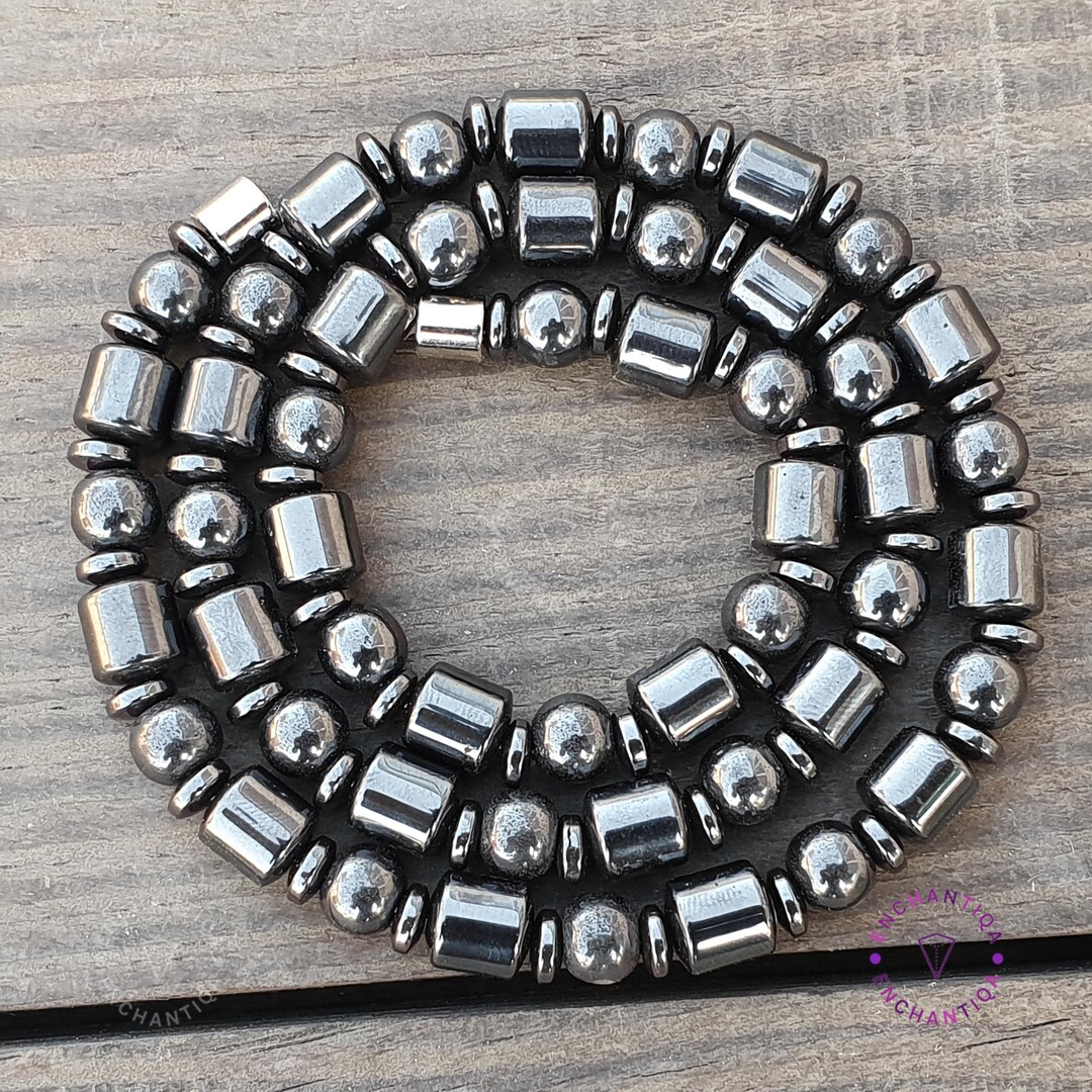 8mm Hematite Magnetic Therapy Necklace: Unisex Healing Mala - Etsy