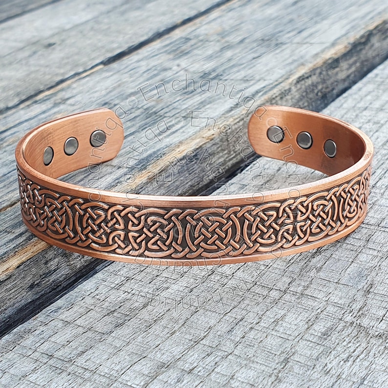 Viking Celtic Eternity Knot Bio Magnetic Pure Copper Bracelet, Magnetic ...