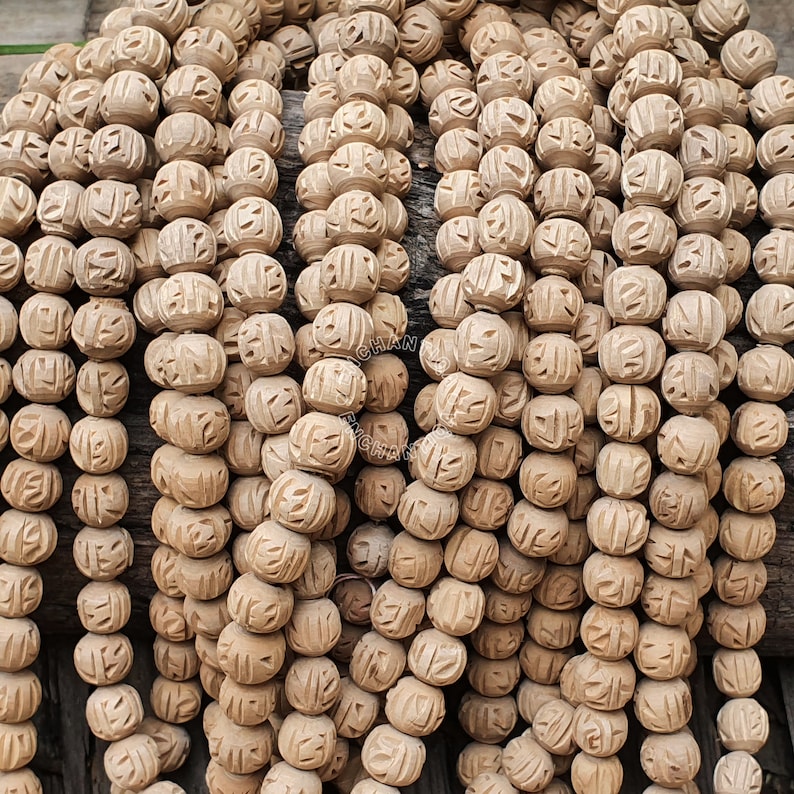 Tulsi Mala Beads: Radha Inscribed Wood Beads (8-8.5mm) - Etsy