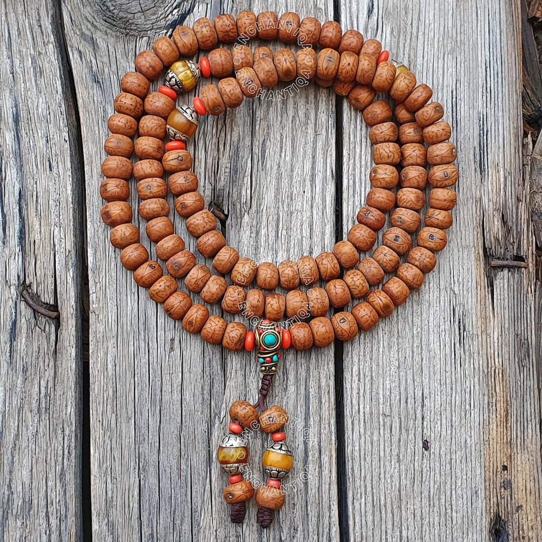 108 Phoenix Eye Bodhi Seeds Mala, Antique Bodhi Seed Mala With ...