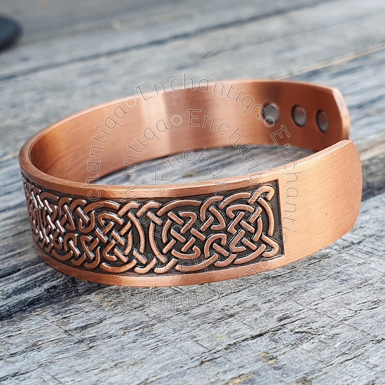 Viking Celtic Eternity Knot Bio Magnetic Pure Copper Bracelet, Magnetic ...
