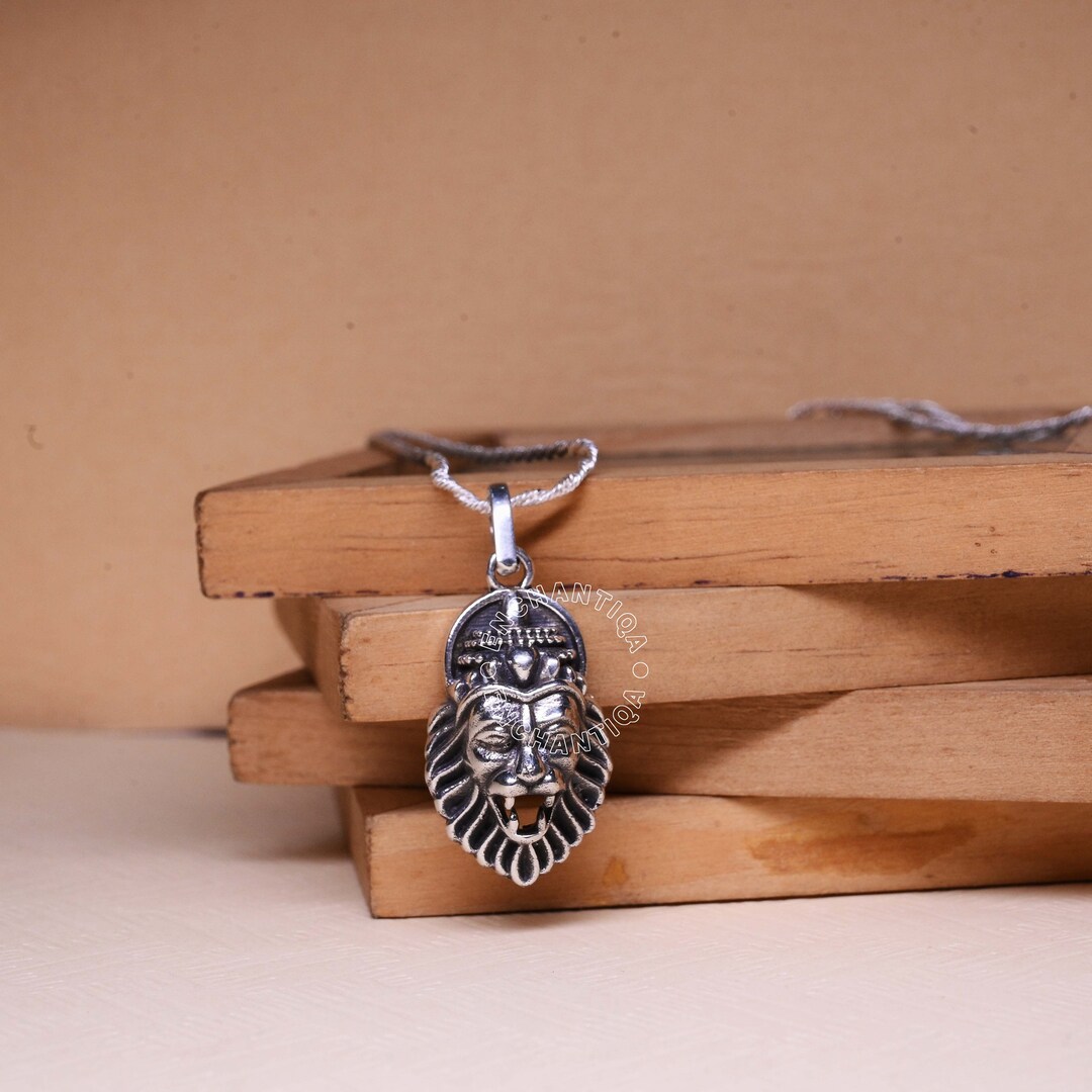 Lord Narasimha Pendant: 925 Sterling Silver Protection Amulet - Etsy