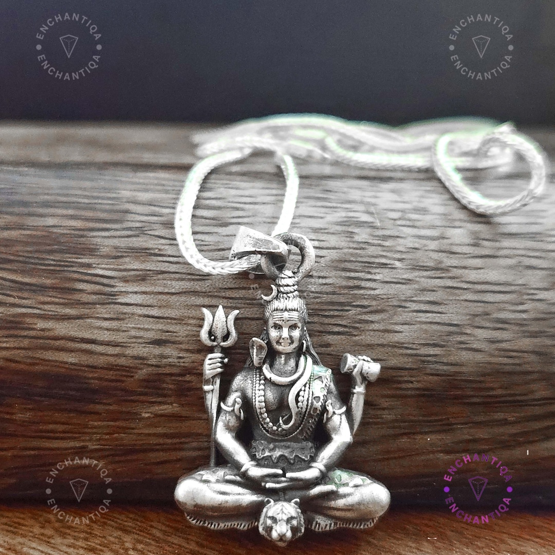 Lord Shiva Pendant | Silver Shiva Necklace | Meditating Shiva Pendant ...