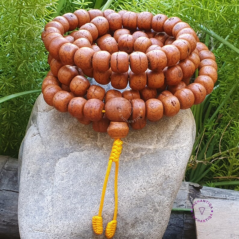 Energizing Bodhi Seed Mala, Natural 108 Bodhi Seeds Mala, Tibetan Mala ...